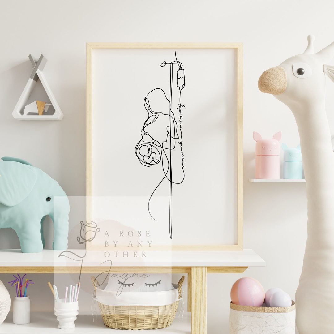 Hyperemesis Gravidarum Continuous Line Drawing - HG Pregnancy PNG ...