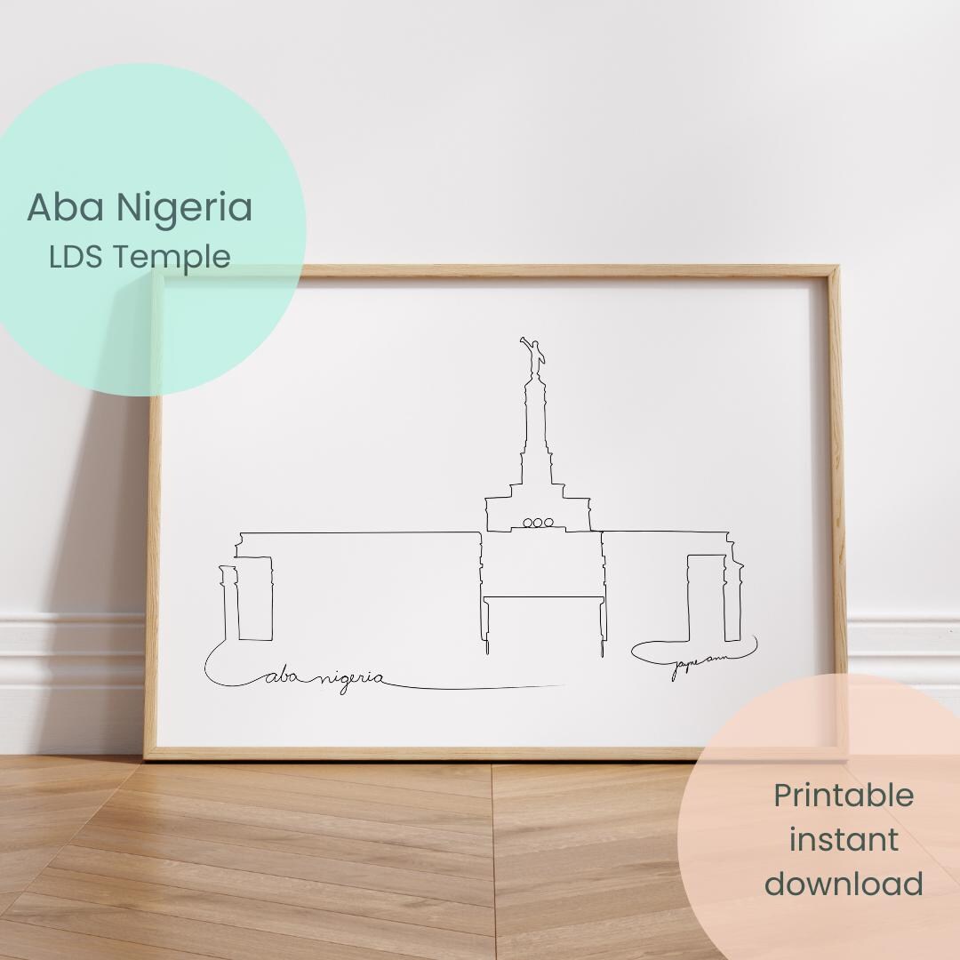 Aba Nigeria LDS Temple | Single Line Art, Church of Jesus Christ of ...