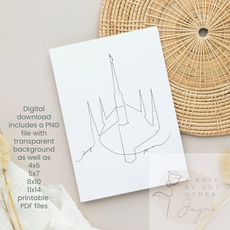 Chicago Illinois Temple | LDS Temple Line Art | the Church of Jesus ...