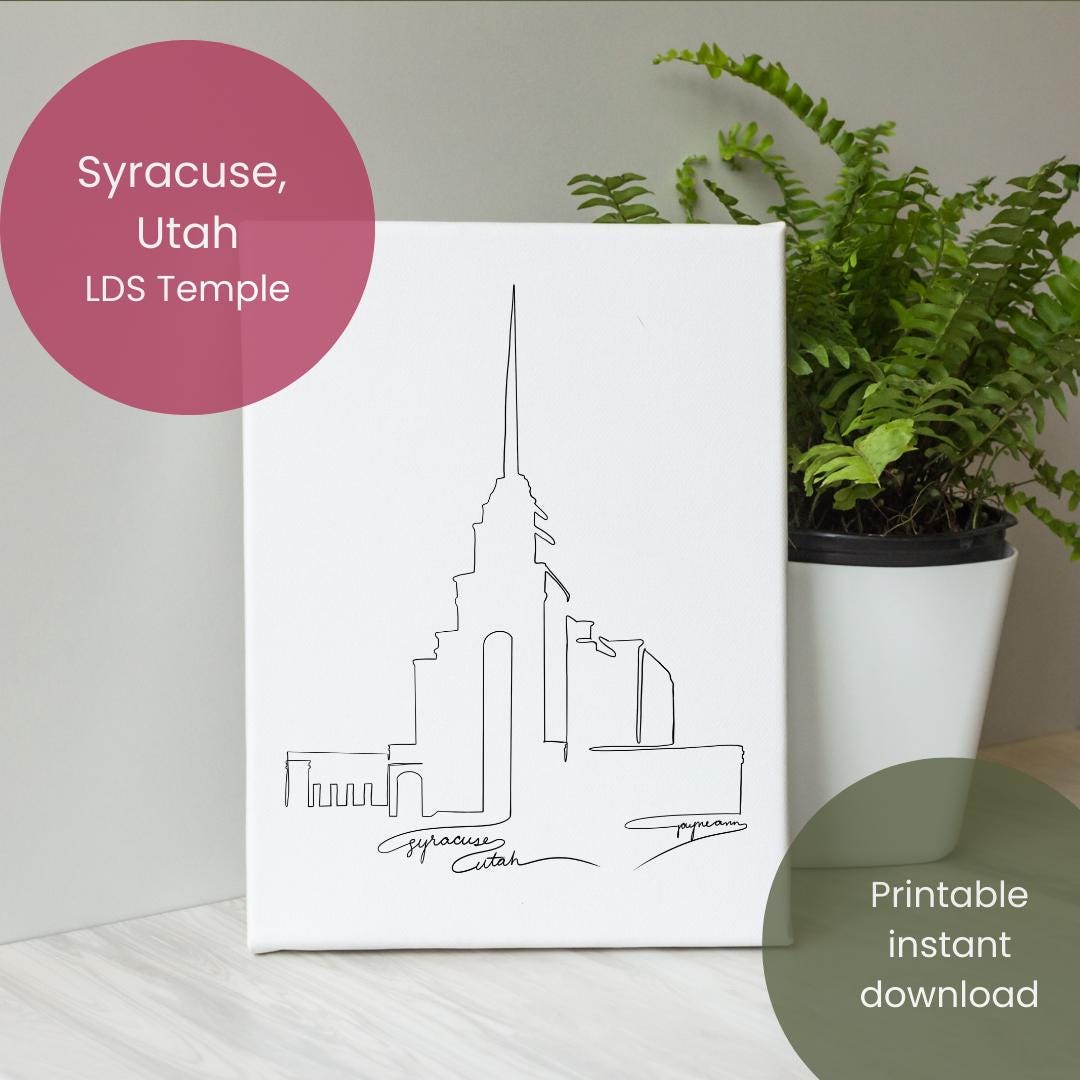 Syracuse, Utah LDS Temple | Single Line Art, Church of Jesus Christ of ...