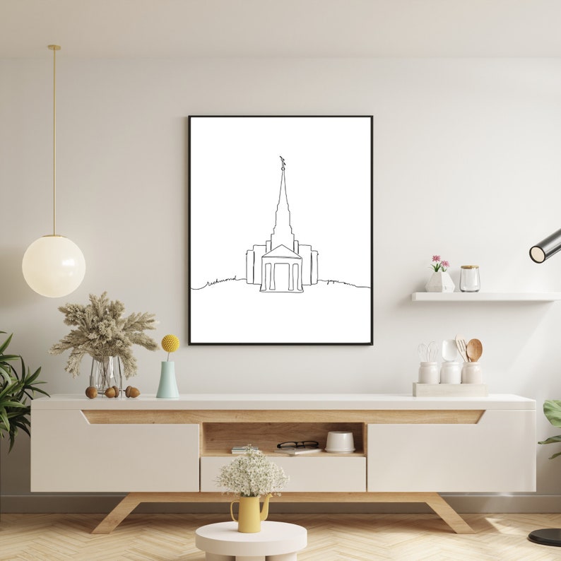 Richmond Virginia Temple Single Line Drawing - Etsy