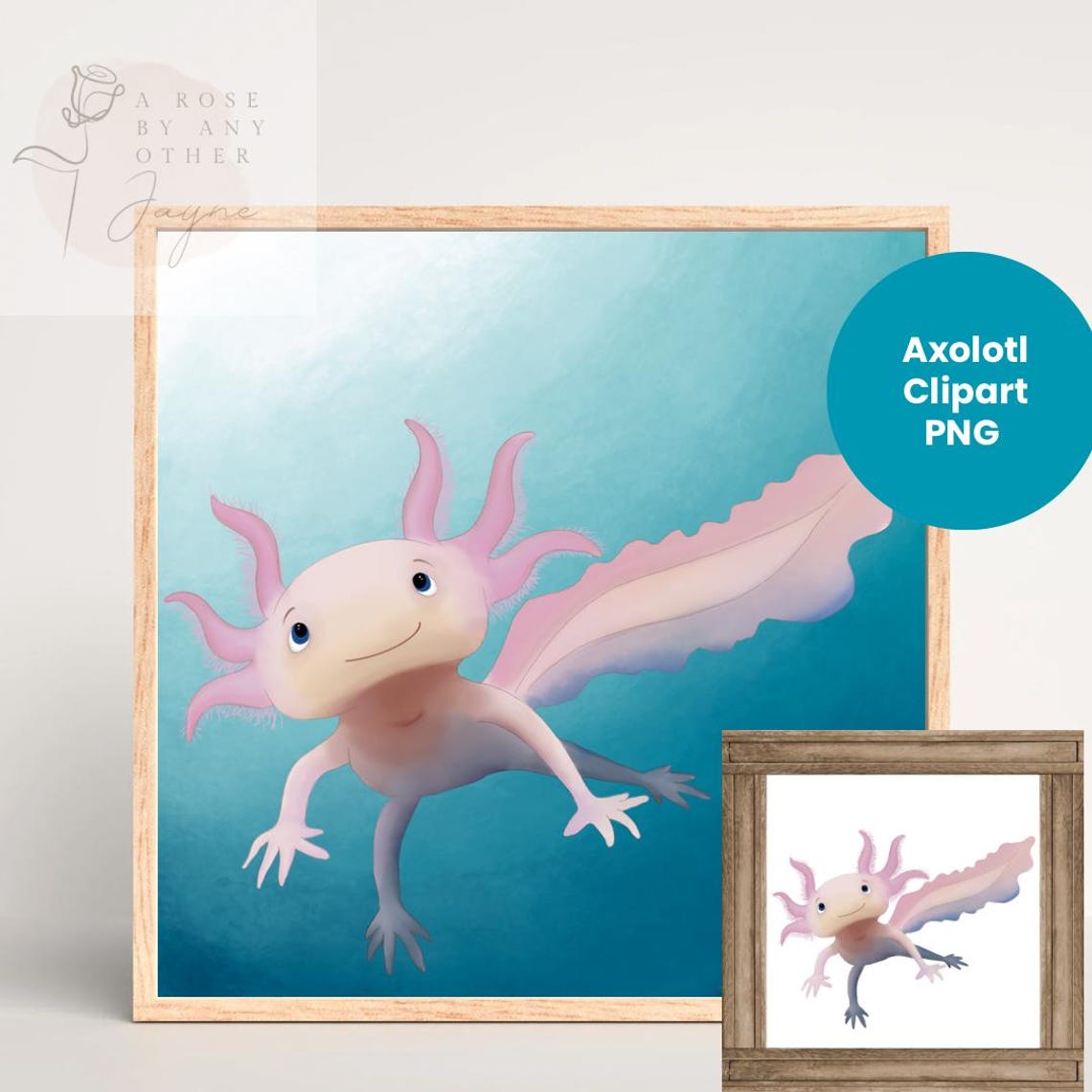 Axolotl Clip Art - Digital Download Clipart, Printable Art, Axolotl ...