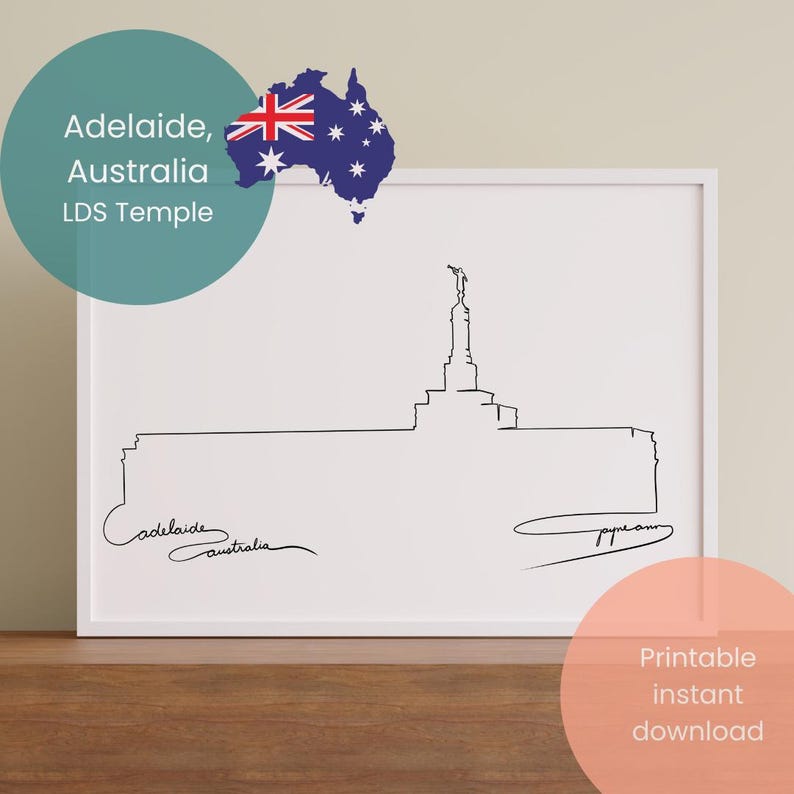 Adelaide Australia LDS Temple Printable | Latter-day Saint Wall Art ...