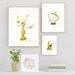 Be Our Guest - Set of Three Abstract Watercolor Paintings, Lumiere ...