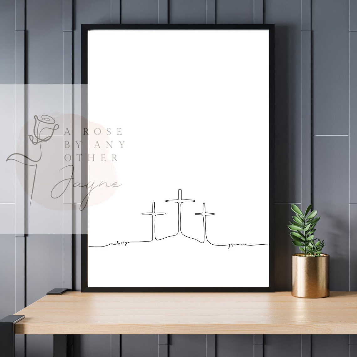 Calvary - Continuous Single Line Drawing of the Holy Cross Minimal Line ...
