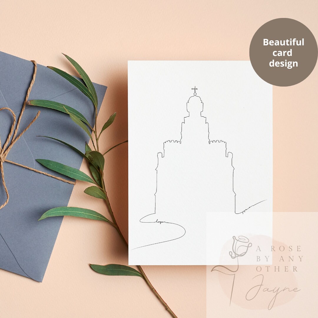 Logan, Utah LDS Temple - Single Line Art Continuous Line Drawing ...