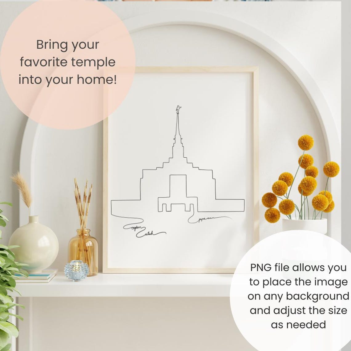 Ogden, Utah LDS Temple | Single Line Art, Church of Jesus Christ of ...
