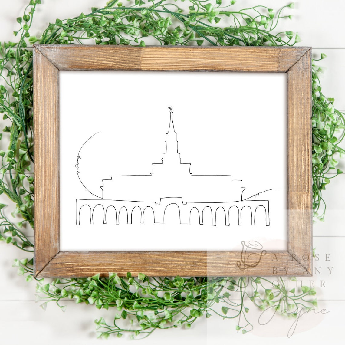 Bountiful LDS Temple - Single Line Art, Continuous Line Drawing ...