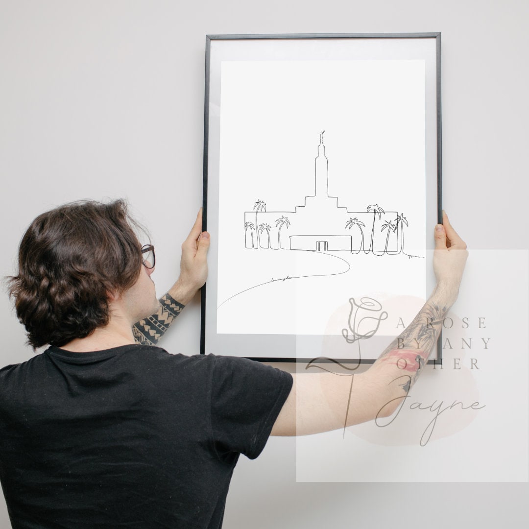 Los Angeles, California LDS Temple - Single Line Art, Continuous Line ...