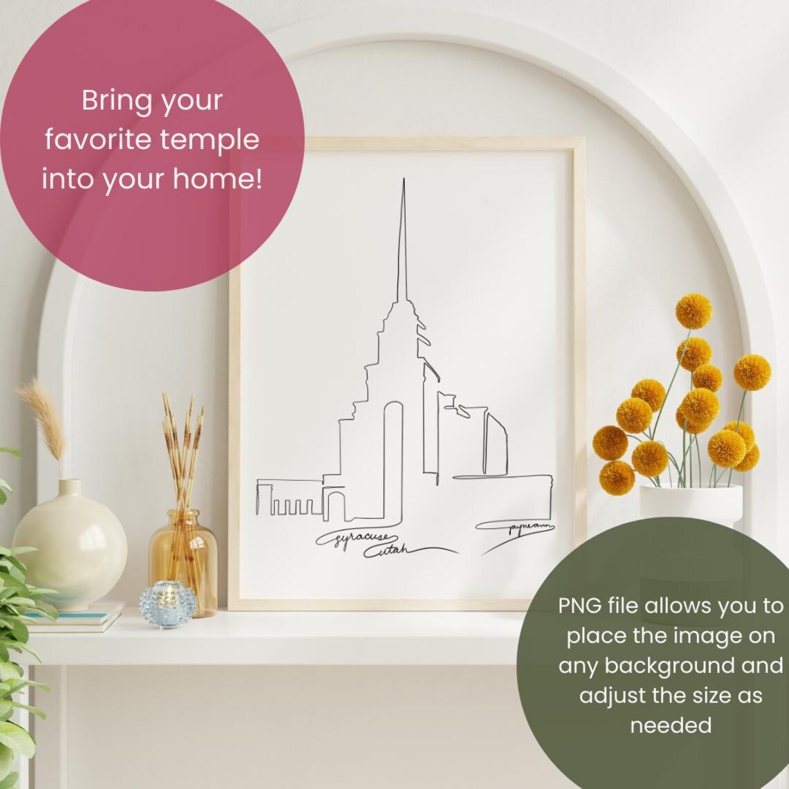 Syracuse, Utah LDS Temple | Single Line Art, Church of Jesus Christ of ...