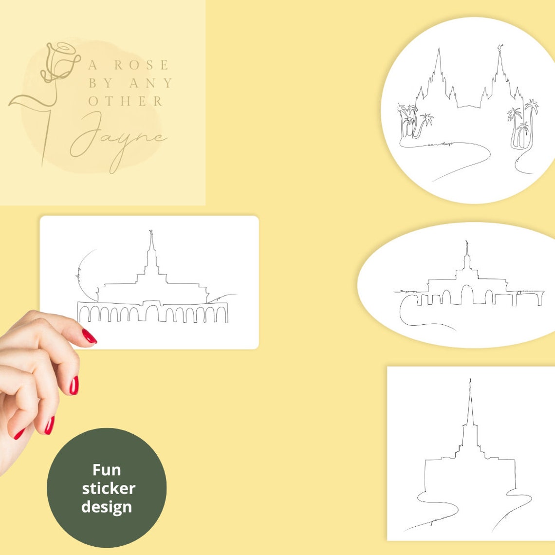 Bountiful LDS Temple - Single Line Art, Continuous Line Drawing ...