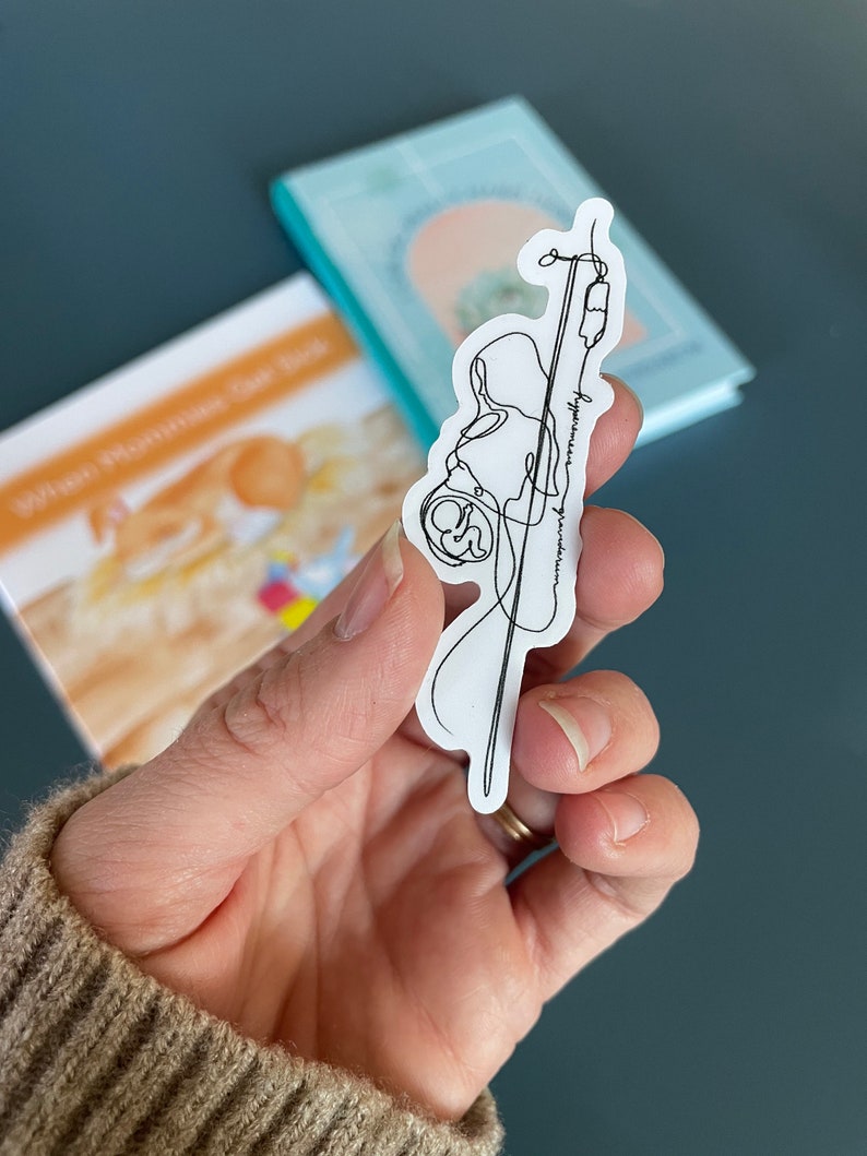 Hyperemesis Gravidarum Line Drawing Waterproof Sticker - HG Art, Gift ...