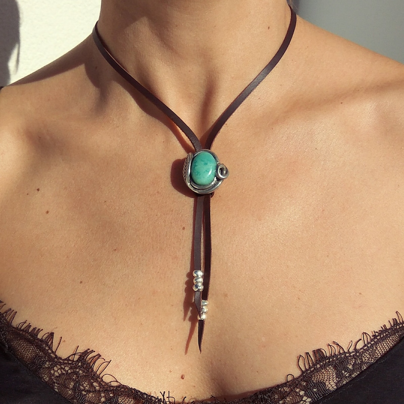 Stranded Turquoise Necklace - Etsy