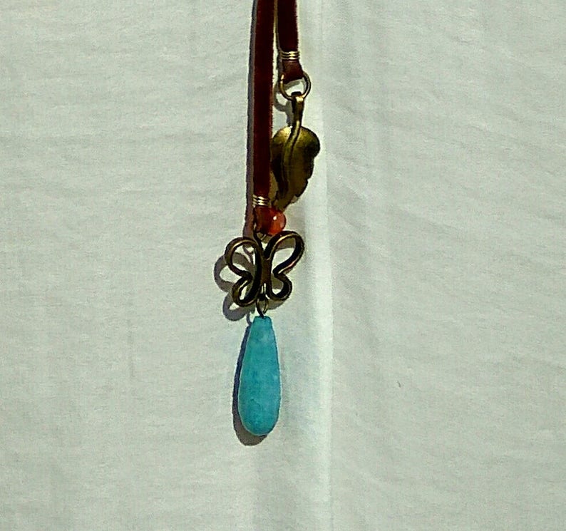 Butterfly Long Necklace Butterfly Leather Necklace Butterfly - Etsy