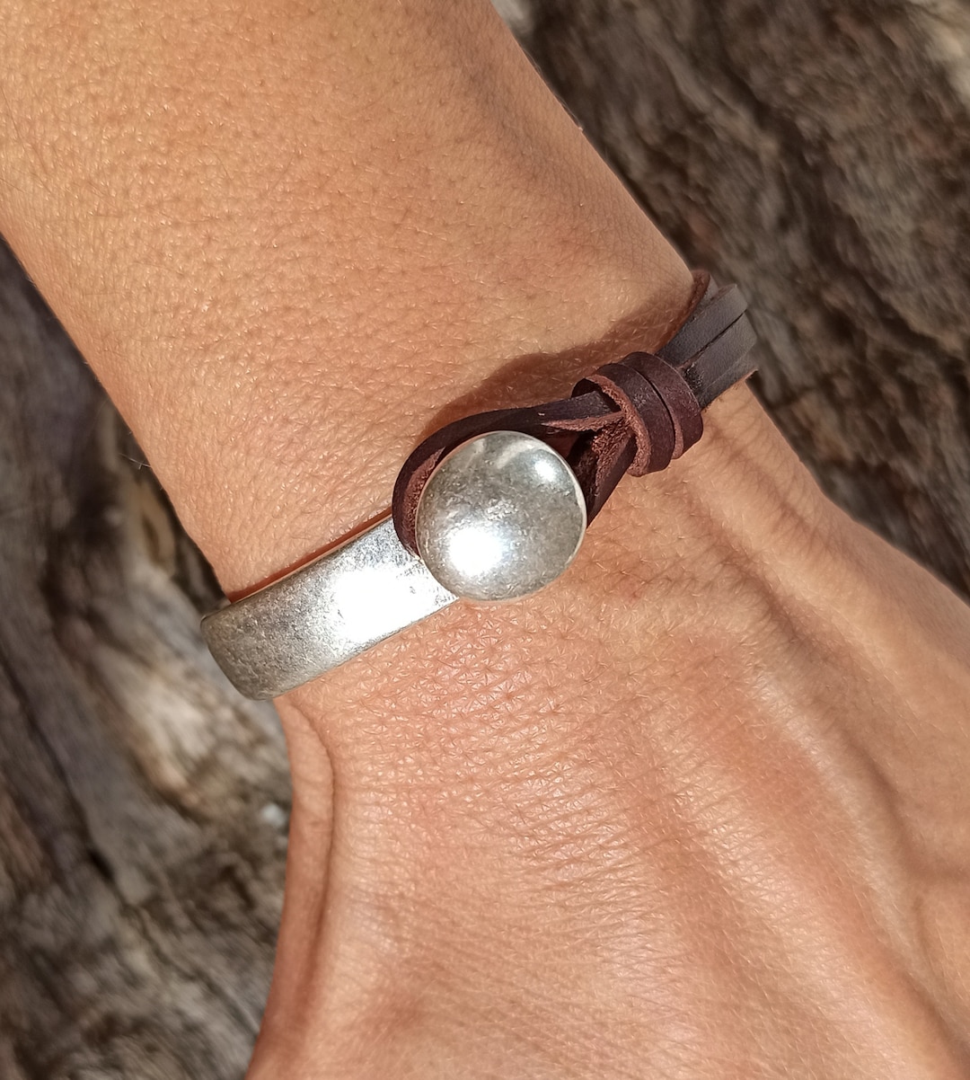 Women Leather Bracelets, Everyday Bracelets for Women, Silver Bracelets ...