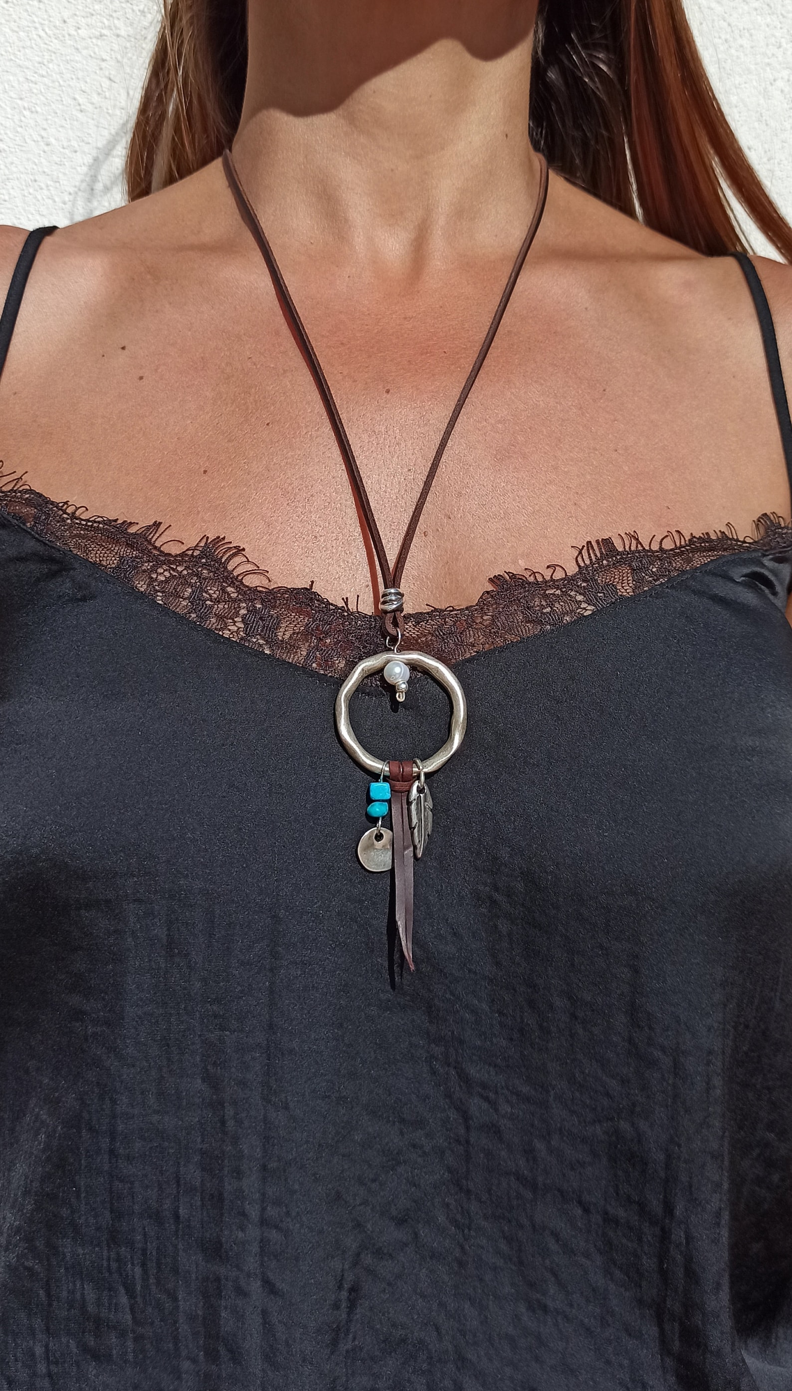 Statement Necklace for Women Long Necklace Leather Necklace - Etsy