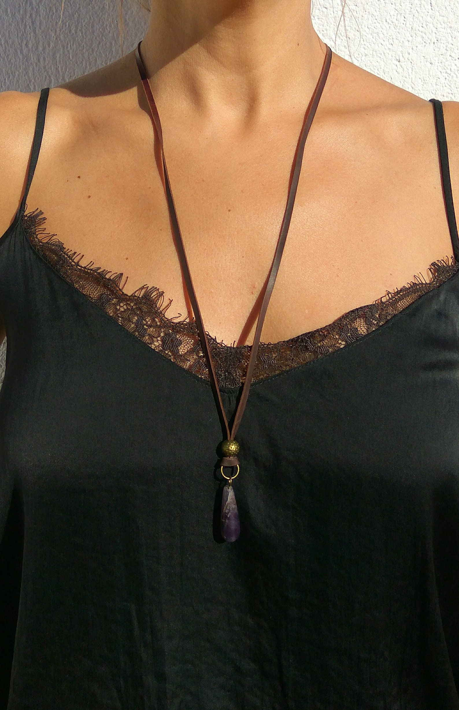 Amethyst Gem Choker Necklace for Women, Semi Precious Stone Choker ...