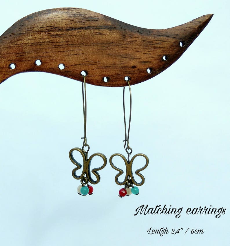 Butterfly Long Necklace Butterfly Leather Necklace Butterfly | Etsy