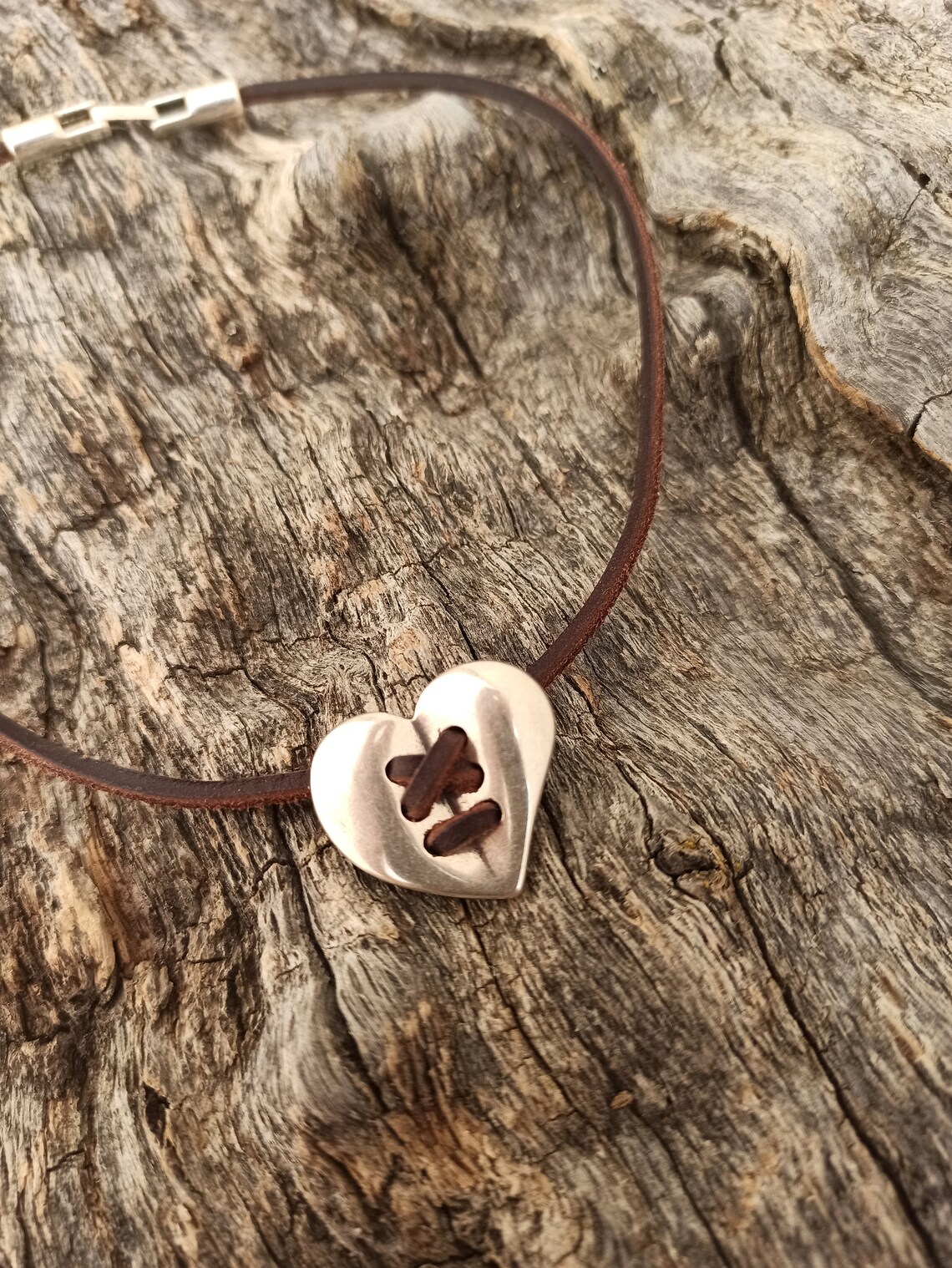 Heart Leather Necklace for Women Statement Choker Necklace | Etsy