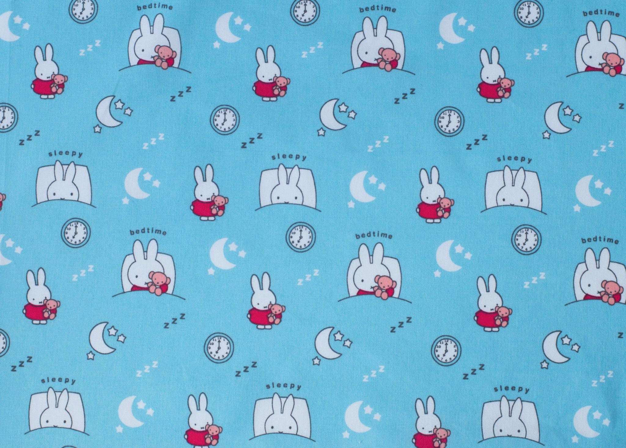 Miffy Bedtime Sleepy Blue Cotton Fabric Nijntje Rabbit Nursery - Etsy