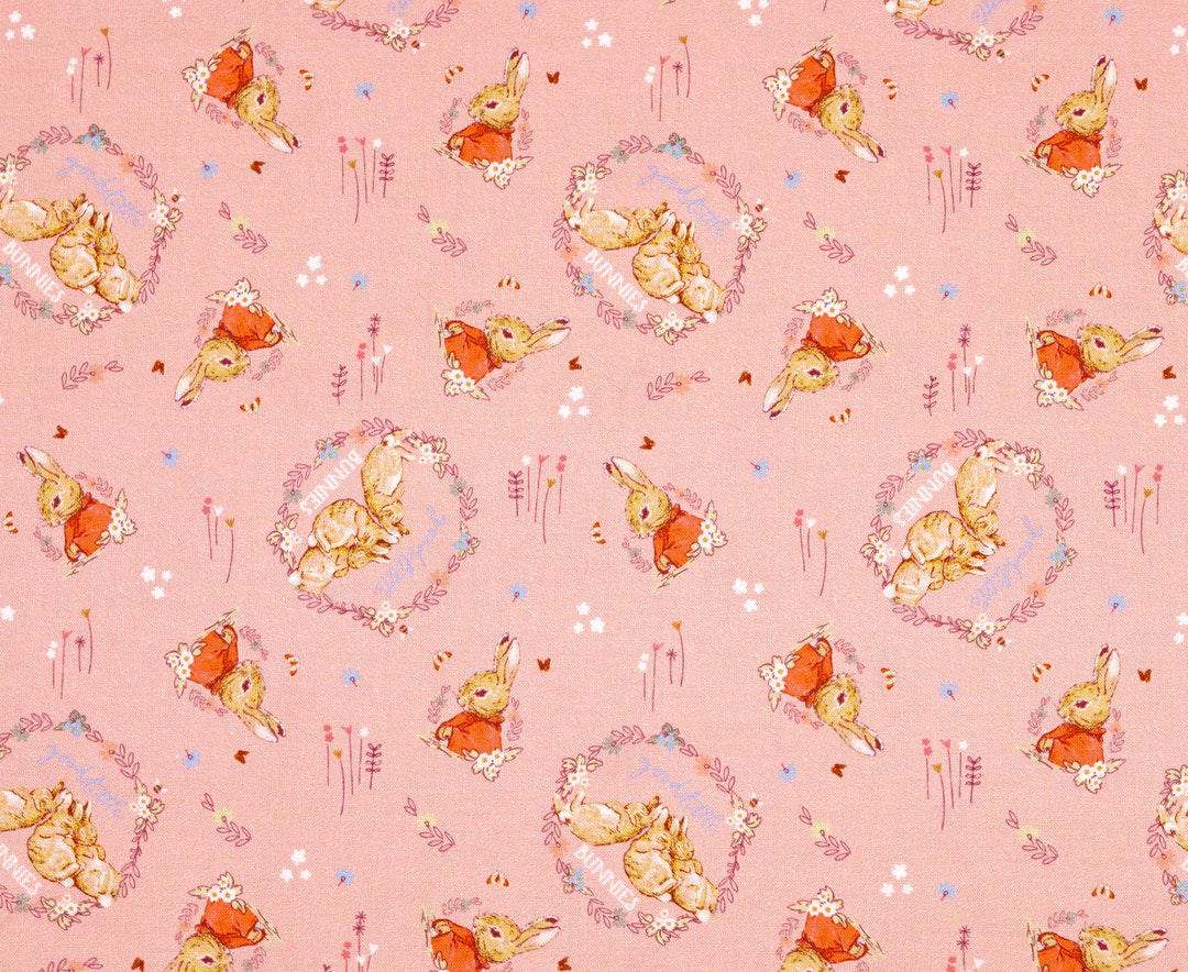 Peter Rabbit Beatrix Potter Peachy Pink 100% Premium Cotton New Peter ...