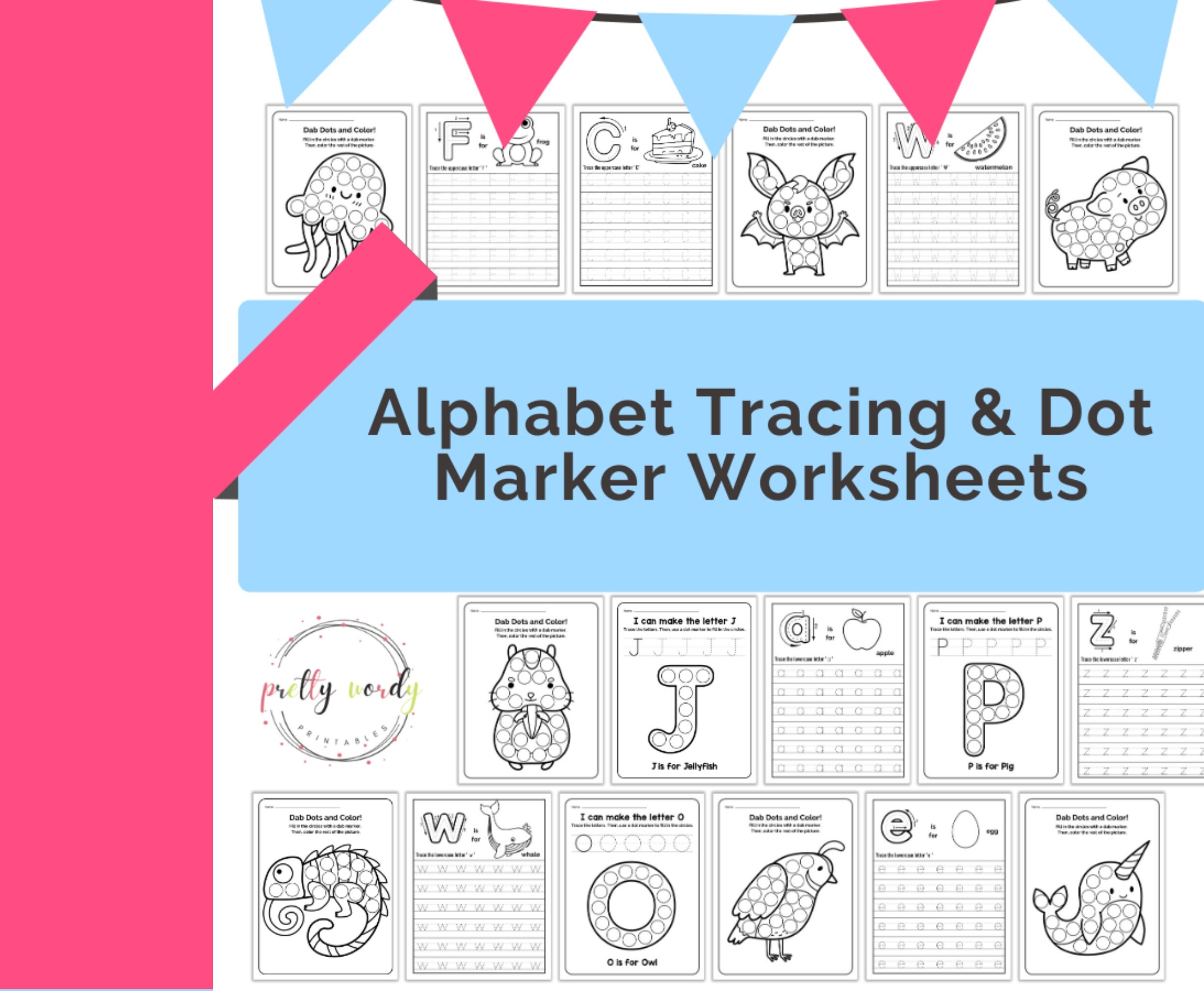 Preschool Alphabet Worksheets, ABC Tracing, Alphabet Tracing Practice ...