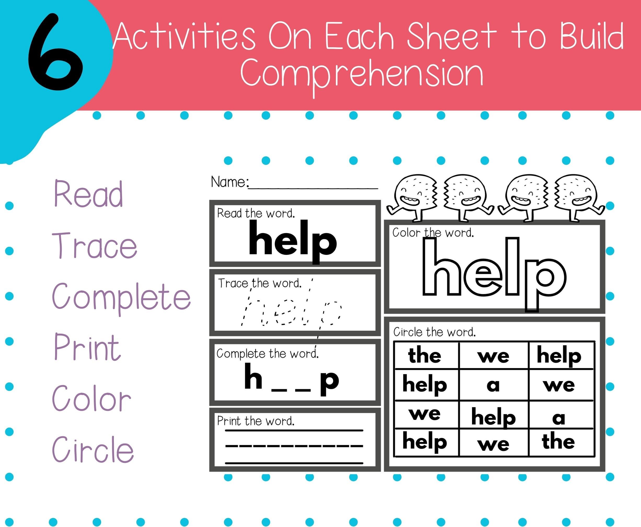 Preschool Worksheets, Sight Words Worksheets, Sight Words for Preschool ...