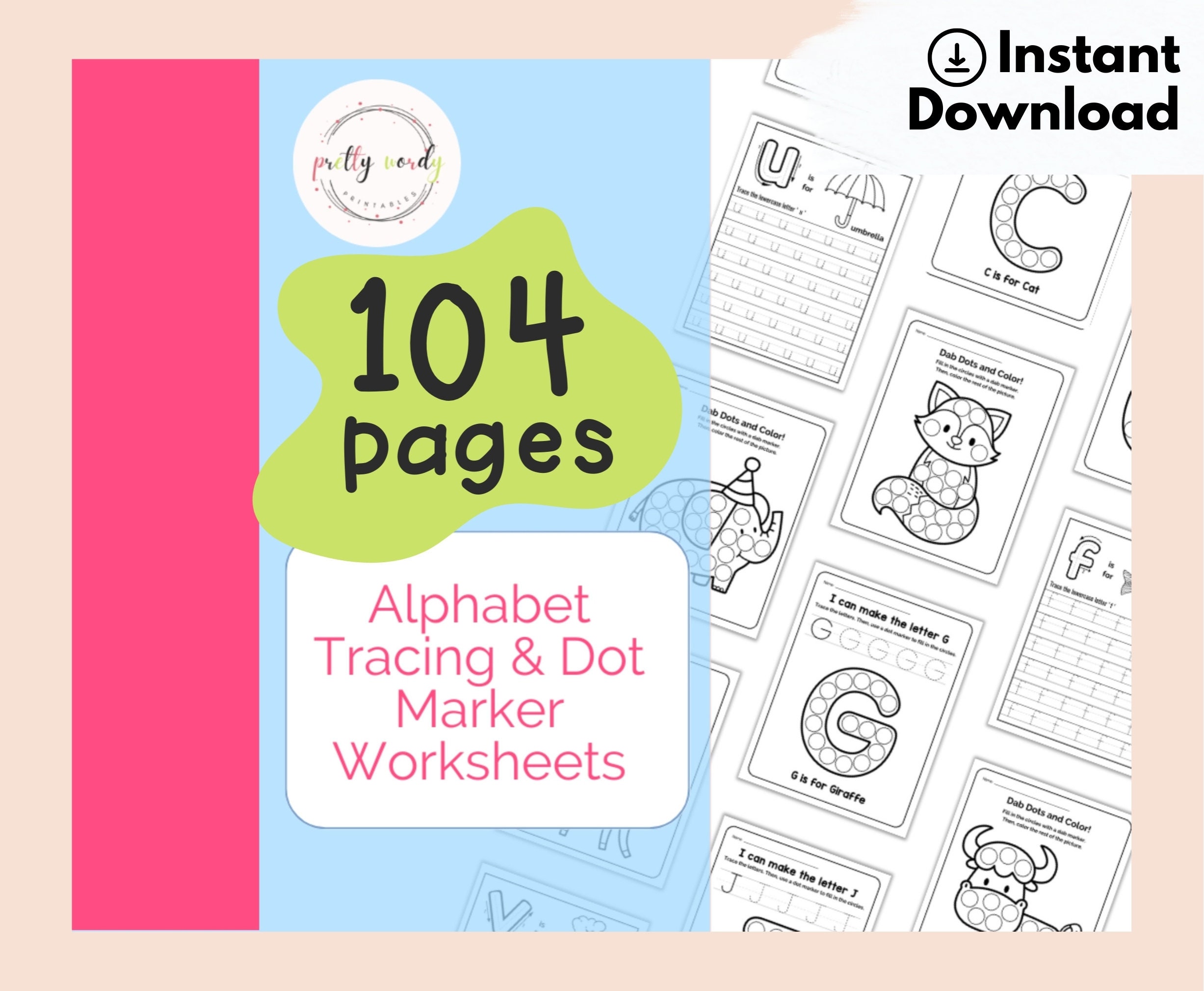 Preschool Alphabet Worksheets, ABC Tracing, Alphabet Tracing Practice ...