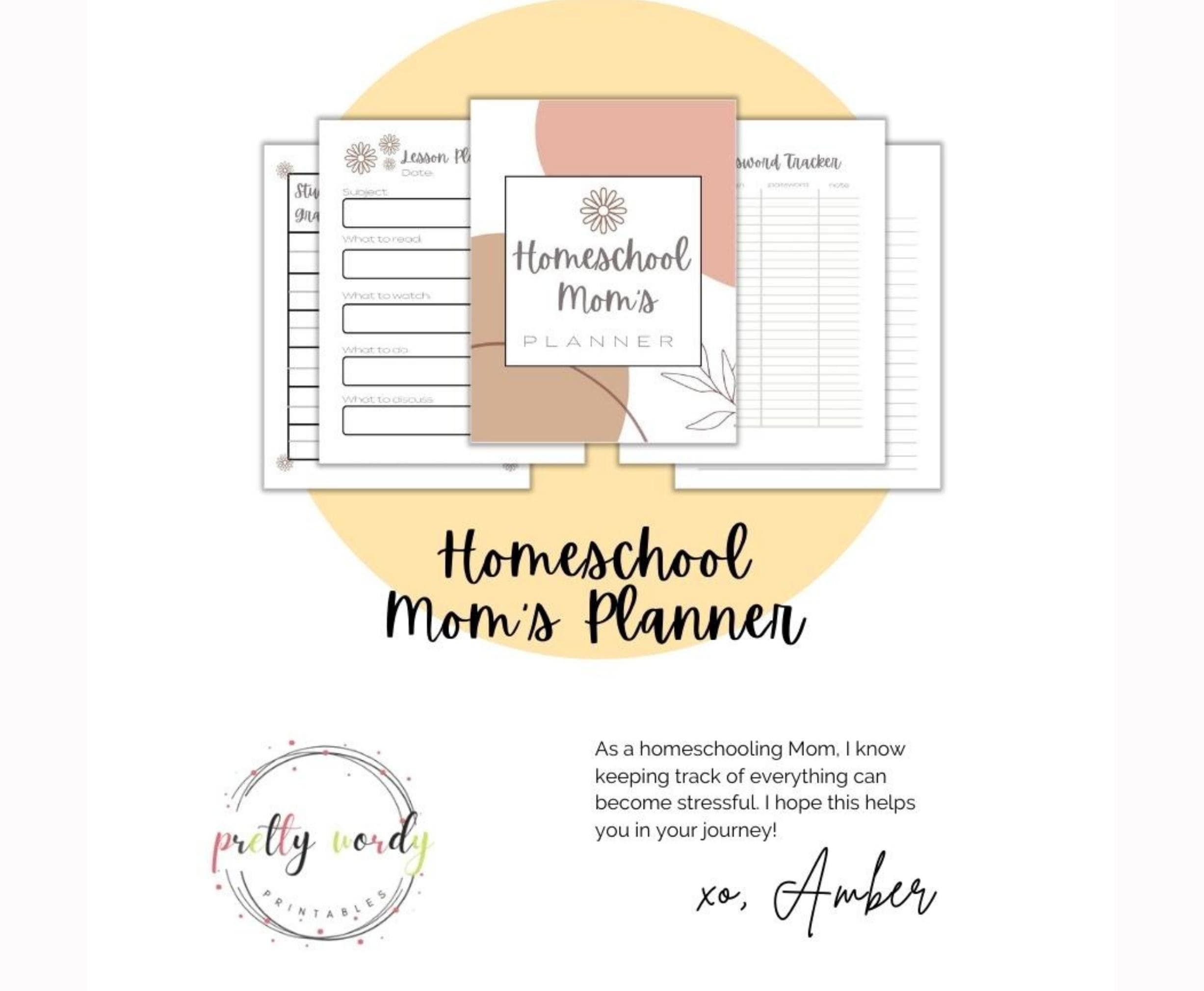 Homeschool Planner, Printable Planner, Homeschooling, Undated Planner ...