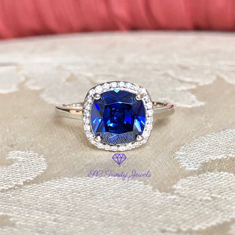 Blue Halo Ring - Etsy