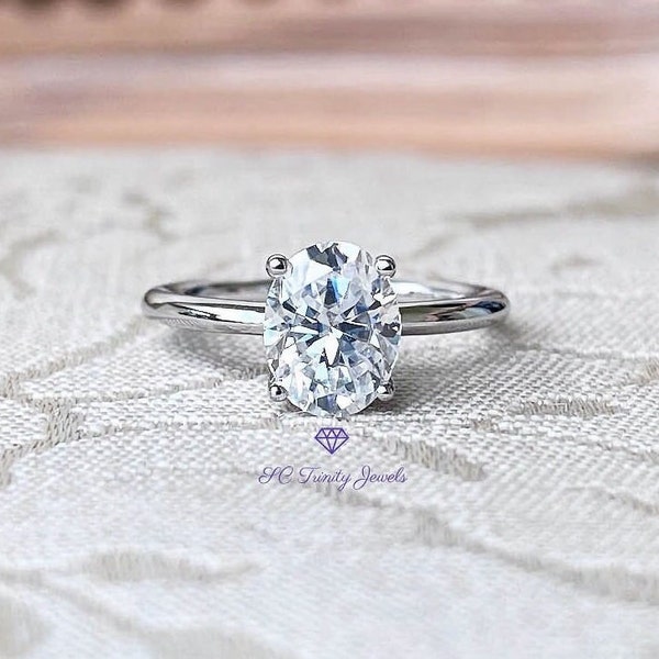 Oval Moissanite Engagement Ring - Etsy