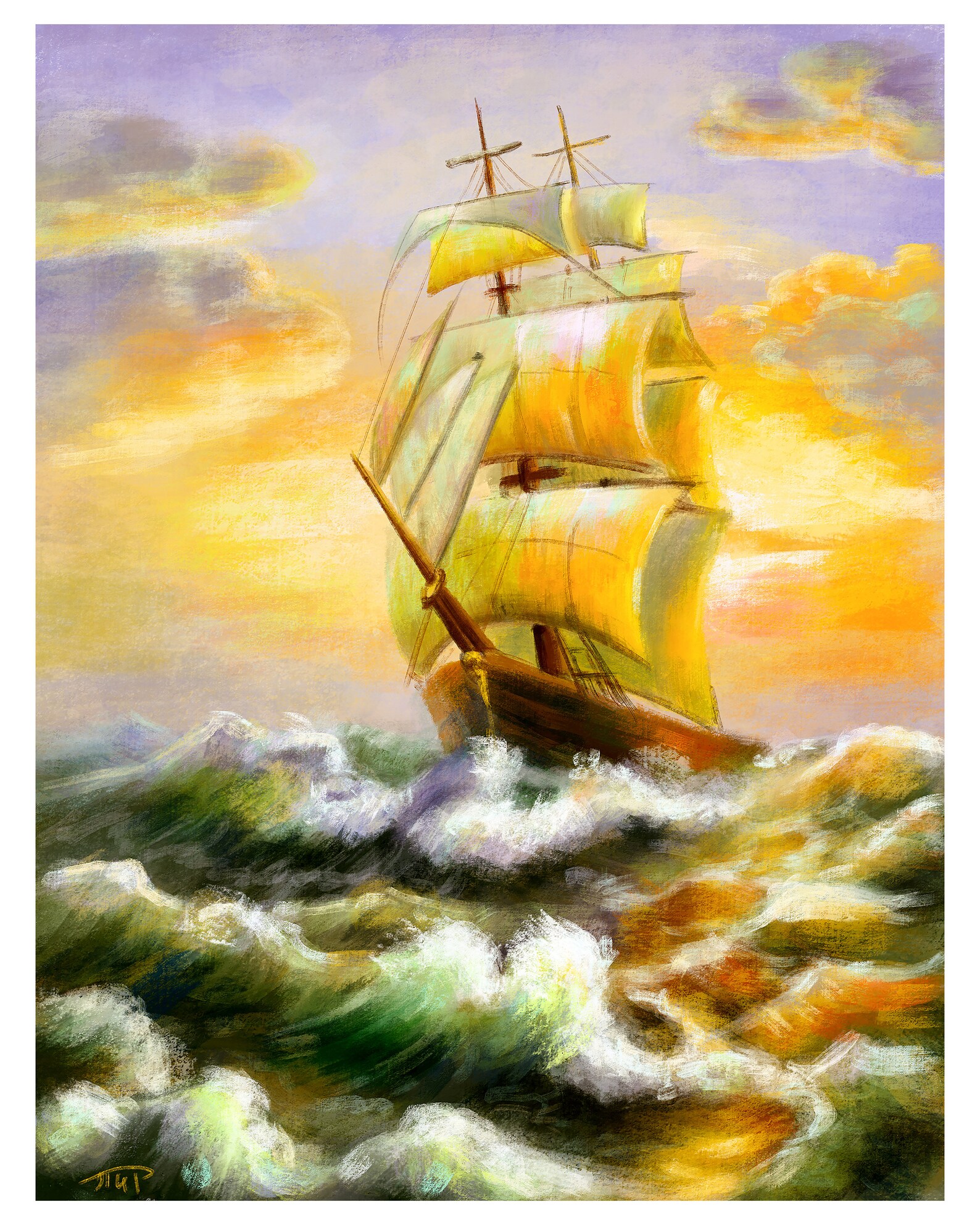 Sailing Ship Wall Art, Nautical Wall Art, Nautical Printable Poster ...