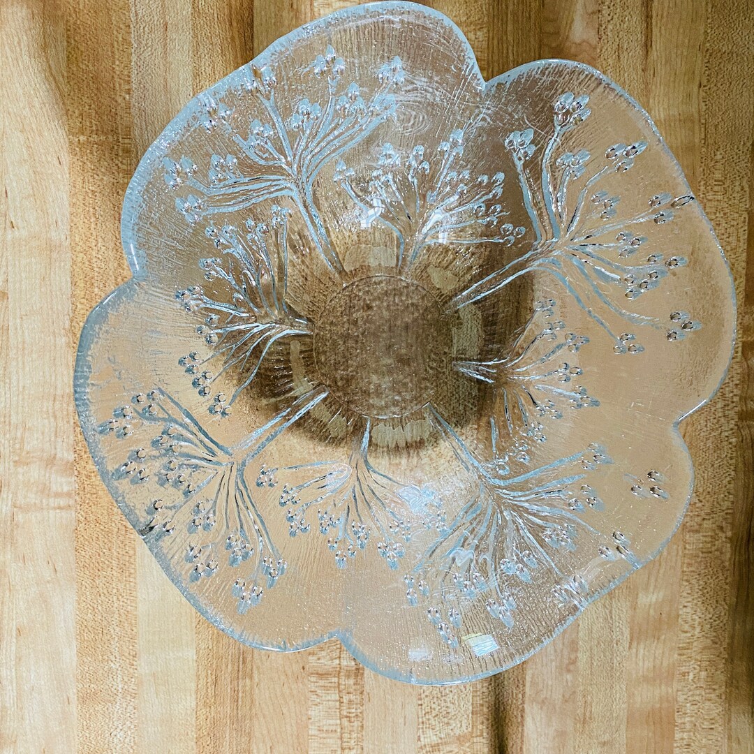 Arcoroc Fleur Glass Large Salad/fruit Bowl - Etsy