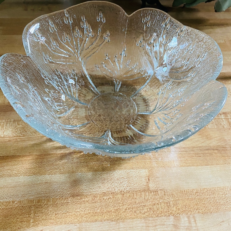 Arcoroc Fleur Glass Large Salad/fruit Bowl - Etsy
