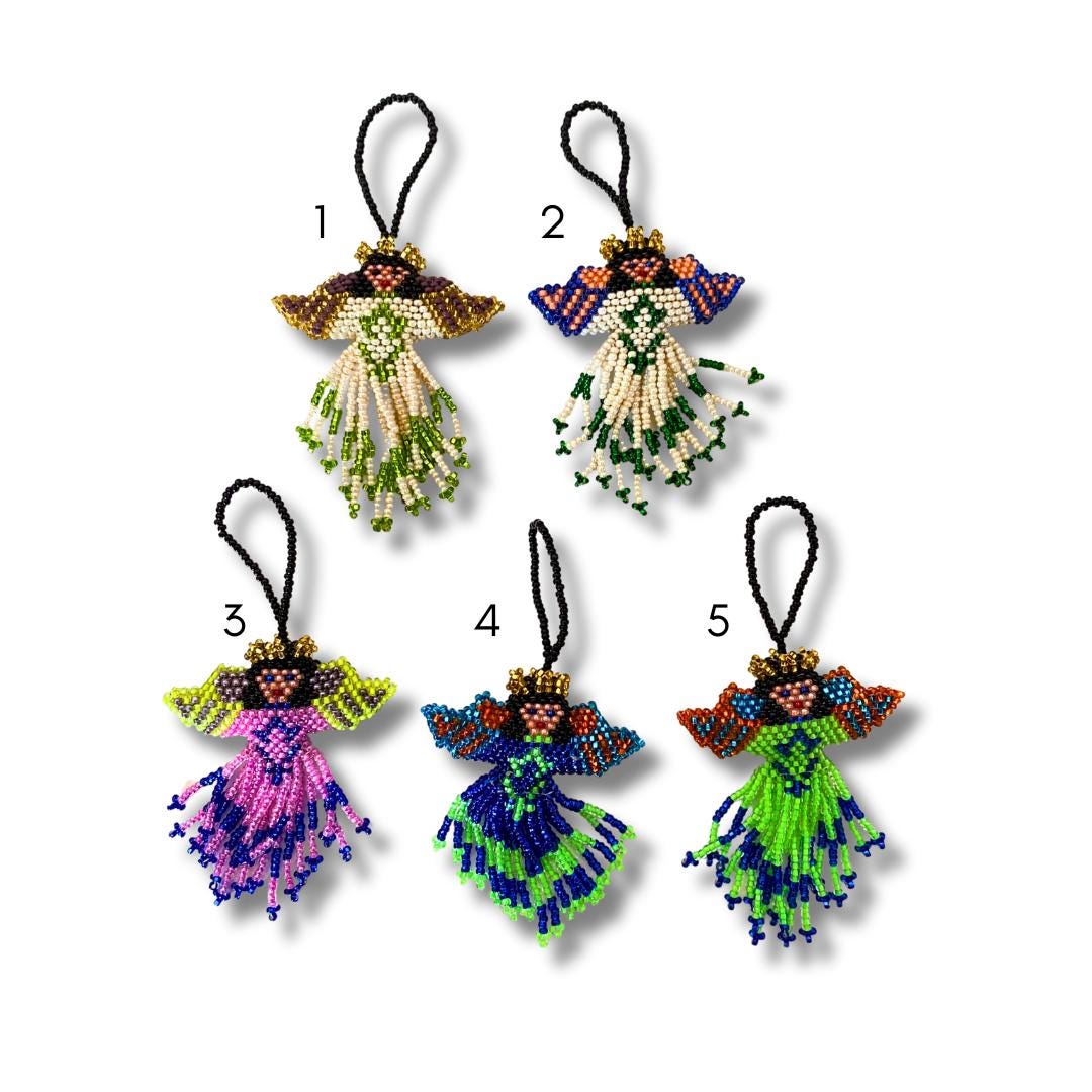 Angel Seed Bead Colorful Ethically Made Boho Ornament - Etsy