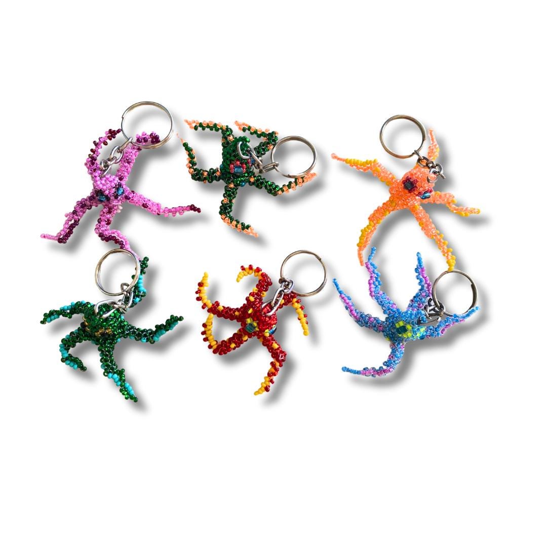Octopus Seed Bead Key Chain Boho Handmade Gifts Fair Trade - Zipper ...