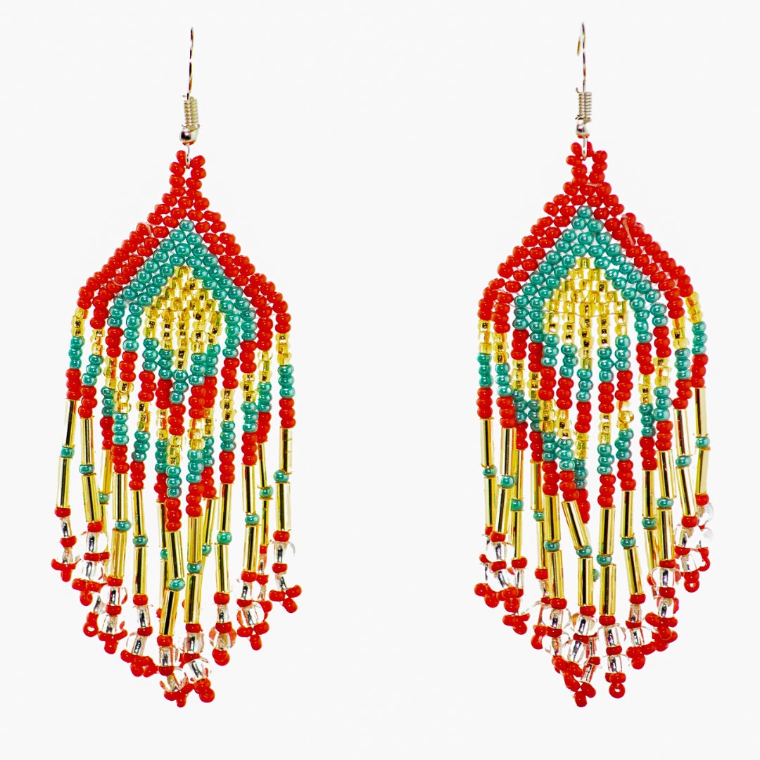Handmade Colorful Seed Bead Earrings - Guatemala - Etsy