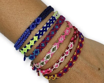 BULK Pack Friendship Woven Macrame Multicolor Bracelet large | Etsy