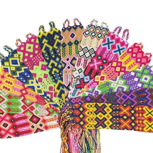 BULK Pack Friendship Woven Macrame Multicolor Bracelet (large) Handmade ...