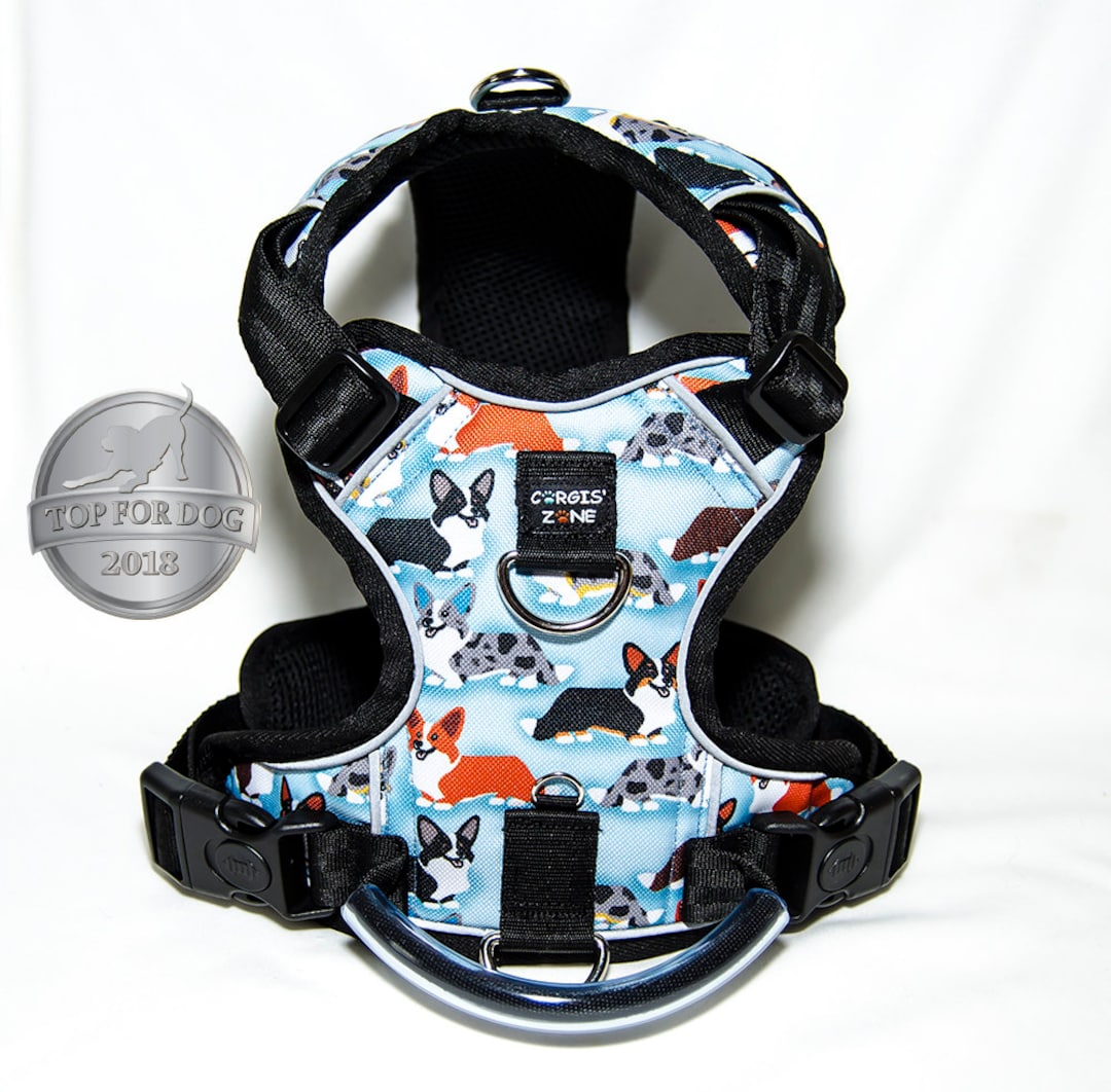 Dog Harness, Dog Harness Wide Chest, Corgi Harness, Printed Dog Harness ...