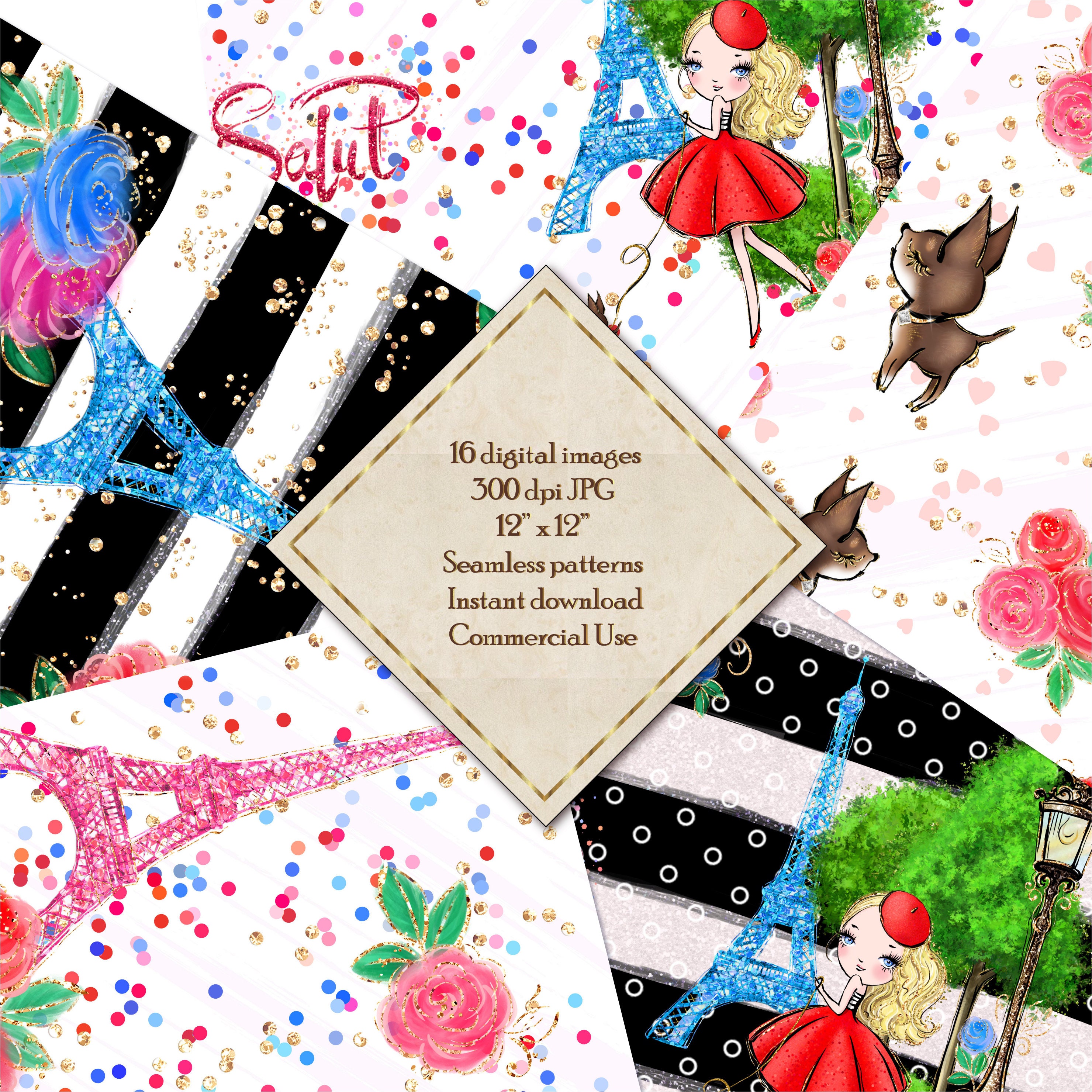 Cute patterns digital paper pack printable scrapbooking paper | Etsy