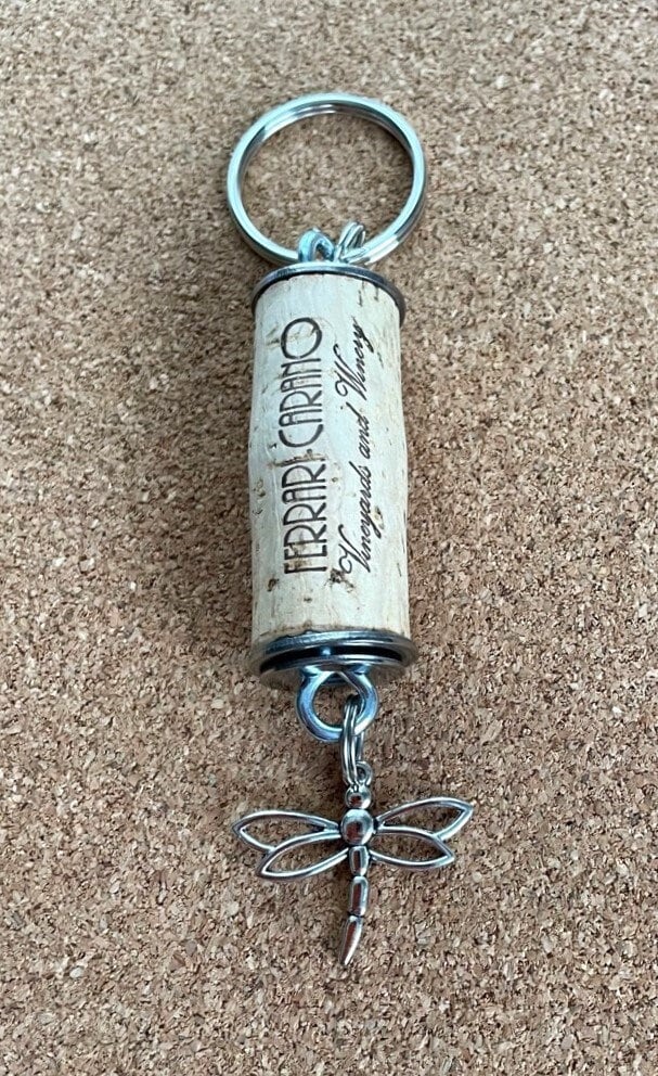 Cork Keychain, Dragonfly Keychain, Dragonfly Lover Keychain, Upcycled ...