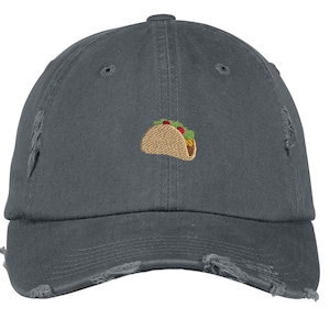 Taco Hat, Embroidered Baseball Cap, Distressed, Burrito Embroidery - Etsy