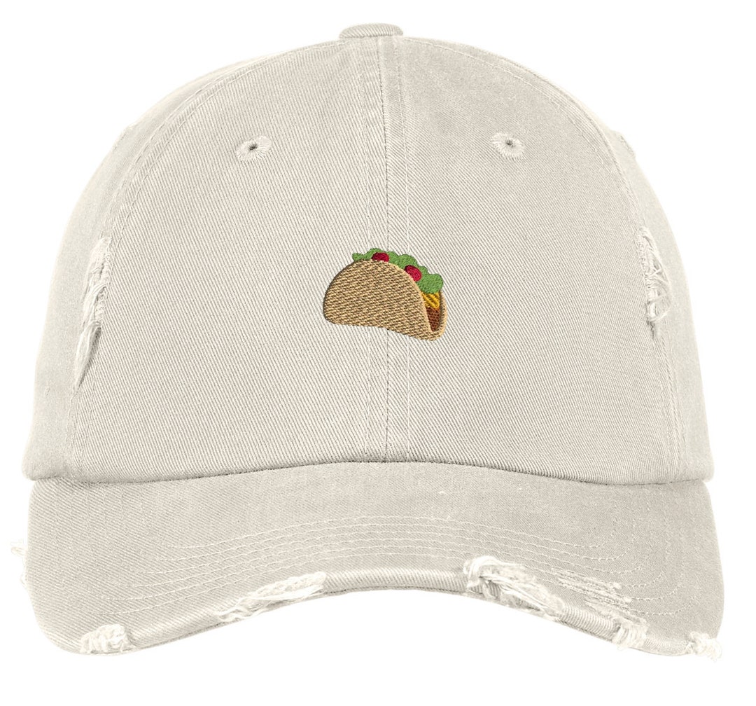 Taco Hat, Embroidered Baseball Cap, Distressed, Burrito Embroidery - Etsy