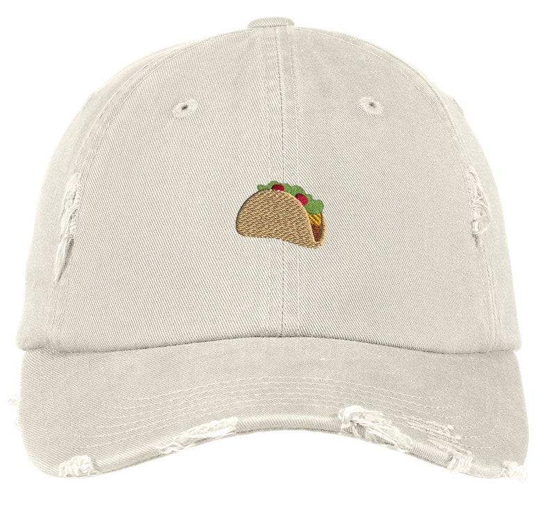 Taco Hat Embroidered Baseball Cap Distressed - Etsy