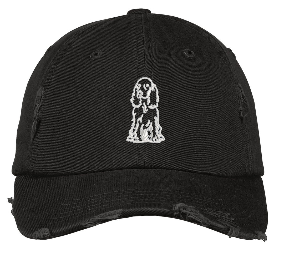 Cocker Spaniel Hat, Embroidered Baseball Cap, Distressed, Dog Mom, Dog ...