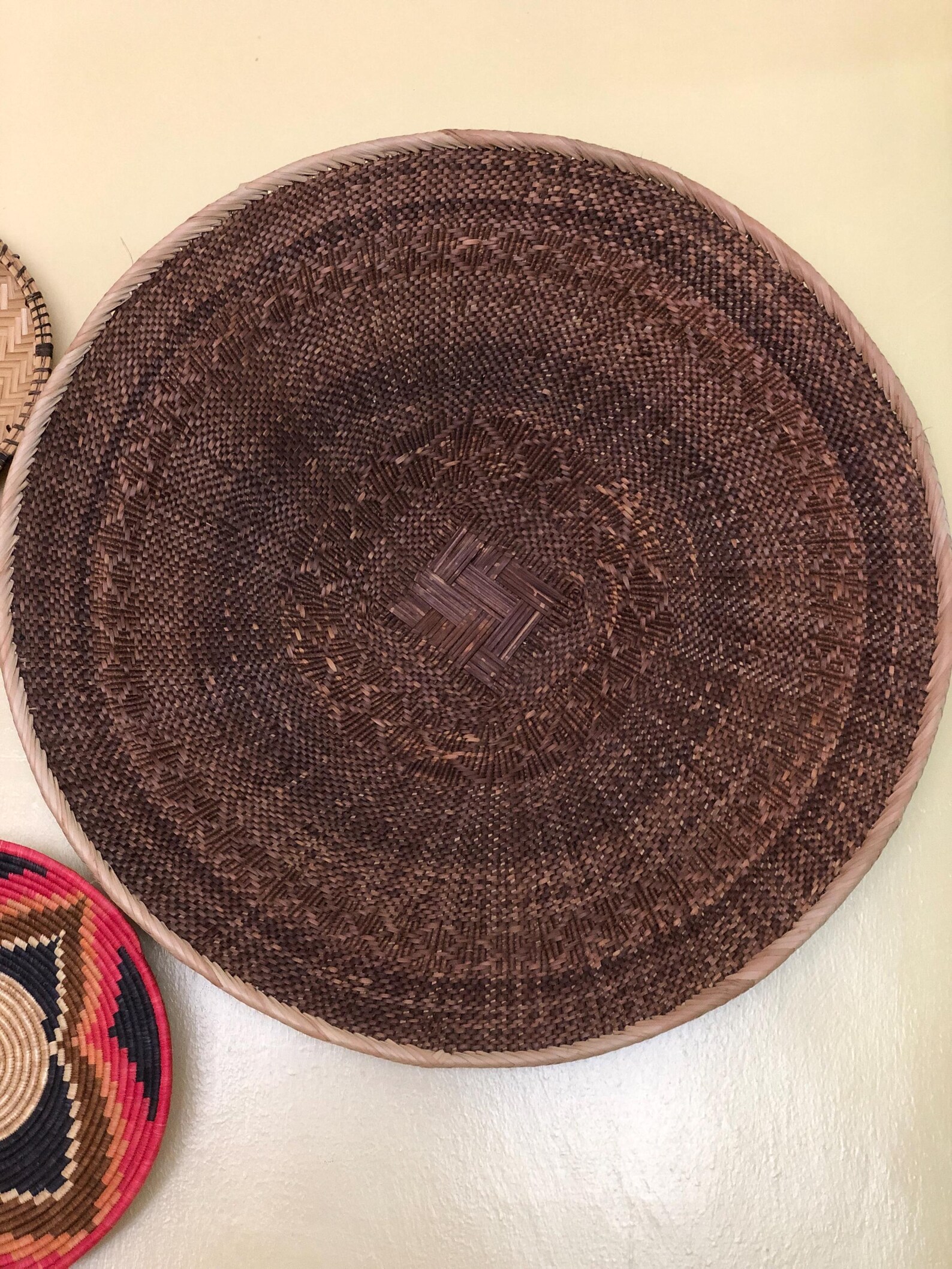 African Deep Brown Tonga Wall Basket - Etsy