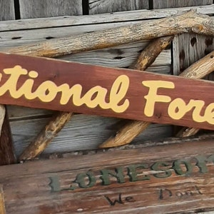 National Forest/carved/rustic/wood/sign/cabin/lodge/home/décor/park ...