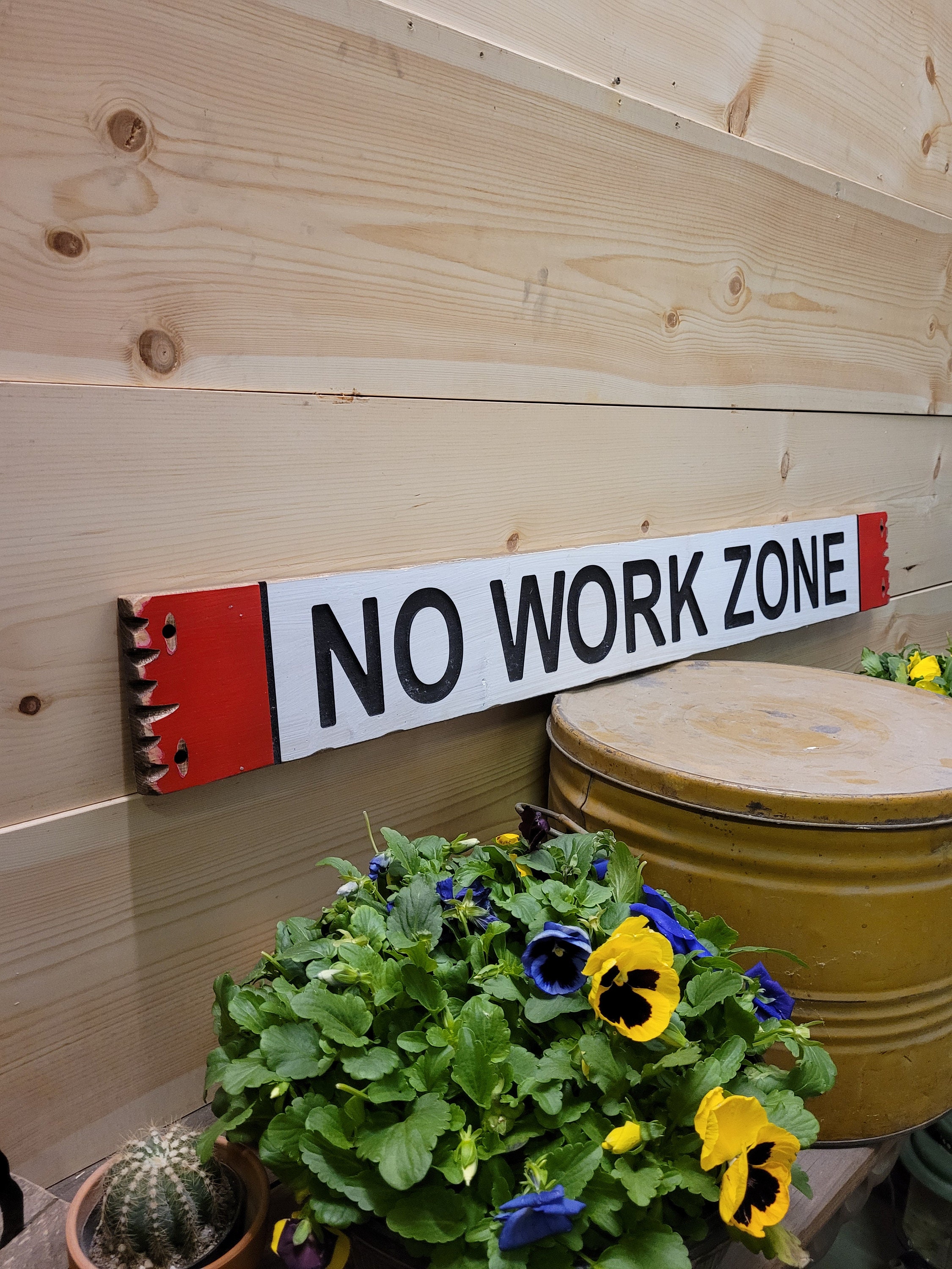 NO WORK ZONE/Rustic Carved Wood Sign/Man Cave/Office/Home Décor/Patio ...
