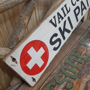 Vail Colorado/ski Patrol/carved/rustic/wood/sign/cabin/lodge/snow ...